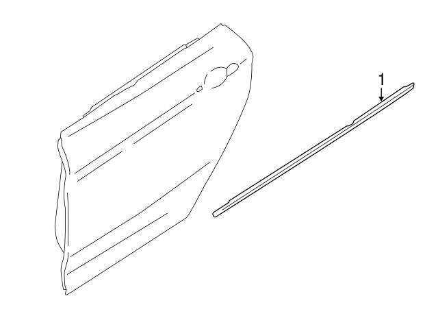 Genuine BMW 51357305584 Door Belt Molding; Right - BMW