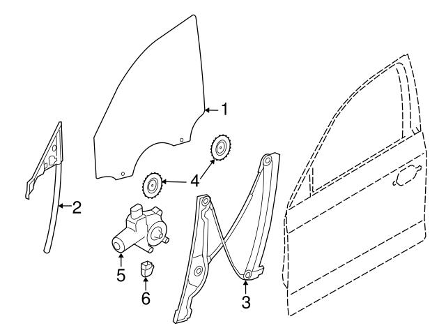 Genuine BMW 51357339592 Window Regulator; Front Right - BMW