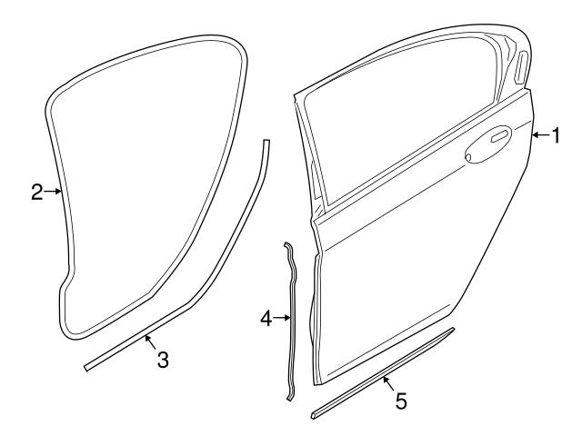 Genuine BMW 51357364354 Door Molding; Right - BMW