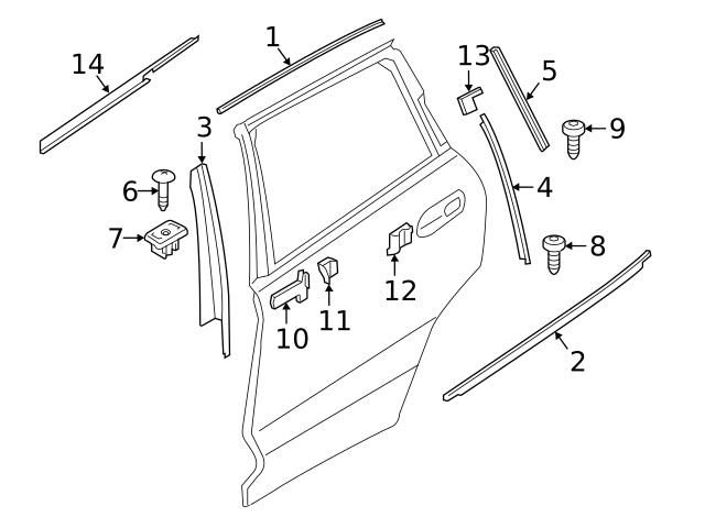 Genuine BMW 51357444067 Door Belt Molding; Left - BMW