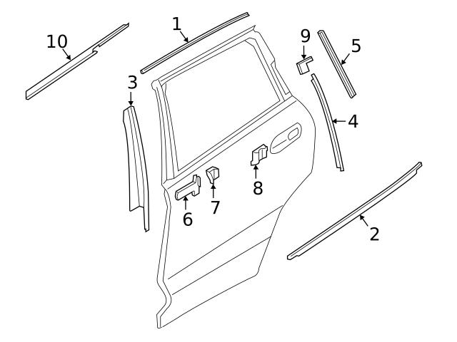 Genuine BMW 51357444104 Door Belt Molding; Right - BMW