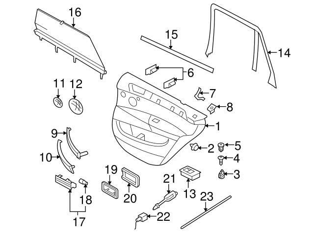 Genuine BMW 51416969385 Speaker Cover; Left, Right - BMW | 51417273860