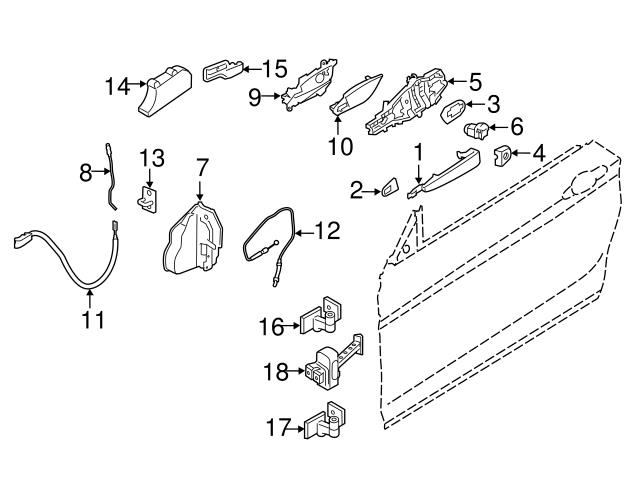 Genuine BMW 51417274487 Exterior Door Handle Cover; Left - BMW