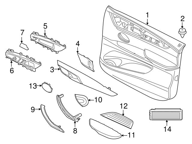 Genuine BMW 51417369074 Door Panel Handle Cover; Right - BMW