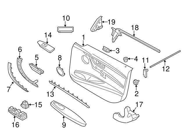 Genuine BMW 51417388497 Door Lock Knob Bezel; Left, Right - BMW