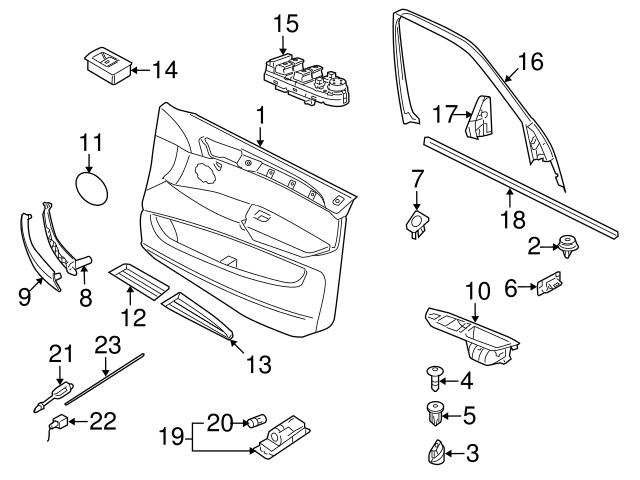 Genuine BMW 51419133442 Door Panel Handle Cover; Right - BMW