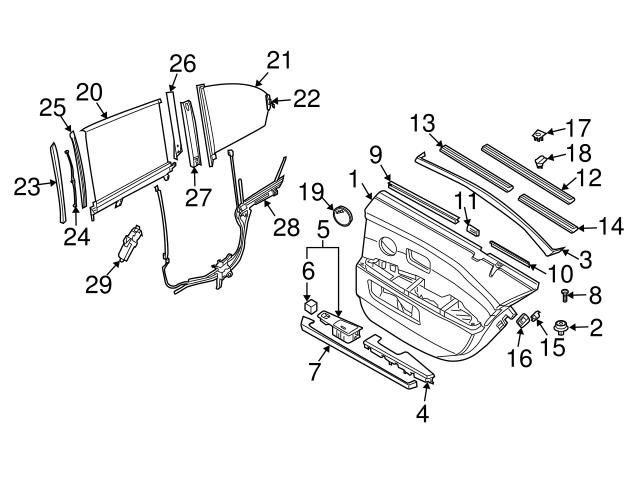 Genuine BMW 51427023807 Door Belt Molding; Left - BMW