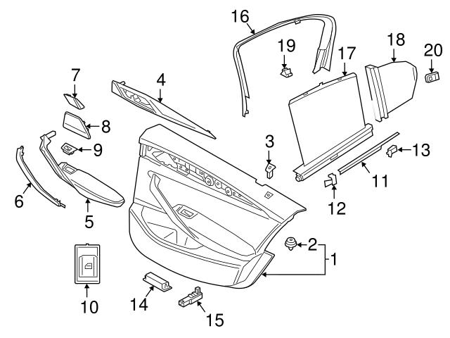 Genuine BMW 51427418437 Speaker Cover; Left Upper - BMW