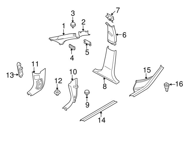 Genuine BMW 51433403325 Door Pillar Post Trim Set; Left - BMW