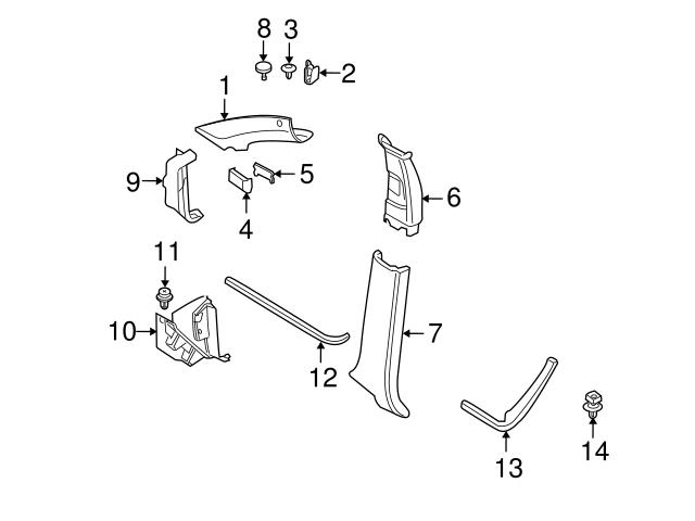 Genuine BMW 51436966763 Door Pillar Post Trim Set; Left - BMW