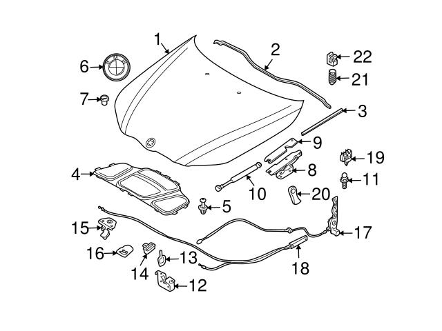 Genuine BMW 51437008933 Hood Release Handle - BMW