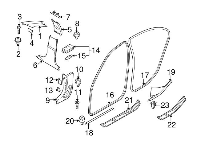Genuine BMW 51437069433 Body A-Pillar Trim Panel; Left - BMW