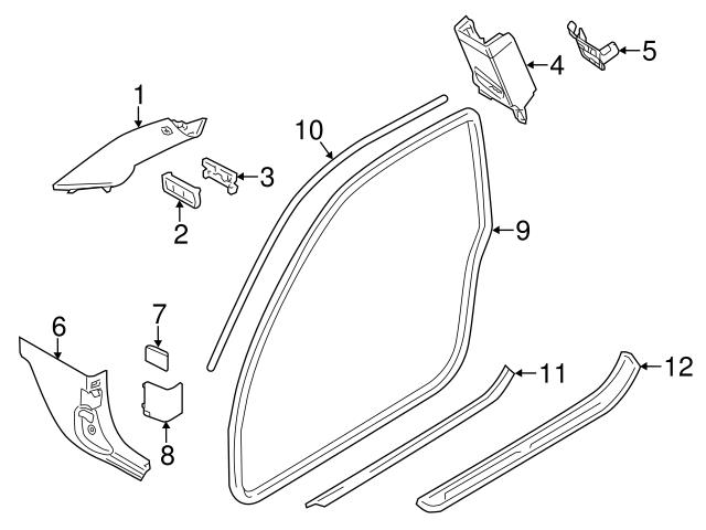 Genuine BMW 51437144533 Kick Panel Trim; Left - BMW