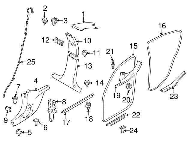 Genuine BMW 51437266636 Kick Panel Trim; Right - BMW