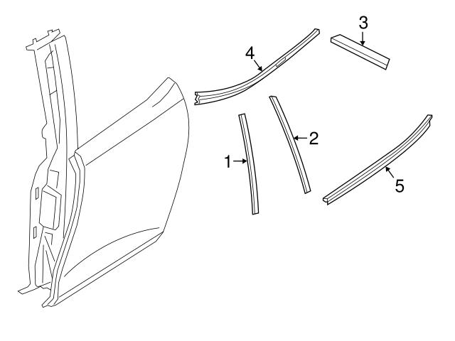Genuine BMW 51447317492 Quarter Panel Reveal Molding; Right - BMW