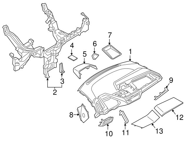 Genuine BMW 51452353024 Firewall Insulator; Left Upper, Right Upper ...