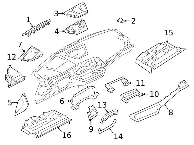 Genuine BMW 51456805560 Instrument Panel Side Cover; Right - BMW
