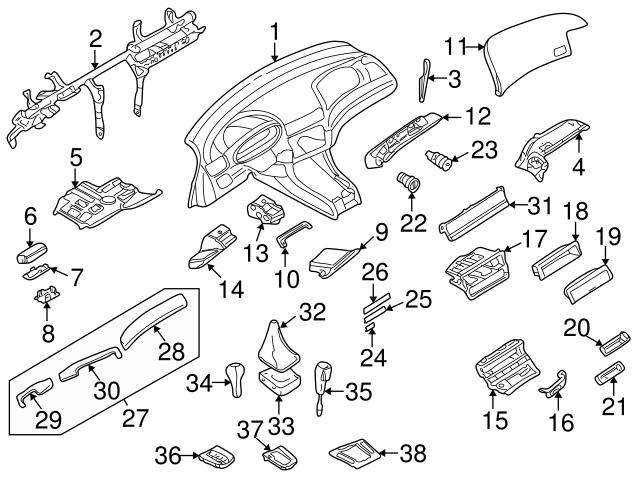 Genuine BMW 51457002608 Instrument Panel Trim Panel; Left, Left Lower ...