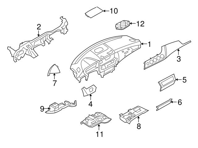 Genuine BMW 51459129216 Instrument Panel Cover; Right - BMW