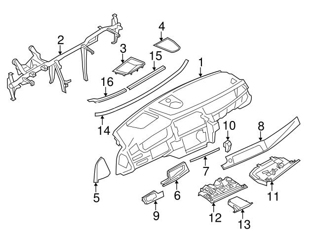 Genuine BMW 51459209790 Instrument Panel Side Cover; Right - BMW