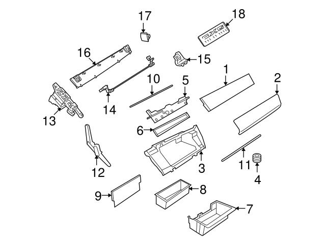 Genuine BMW 51459210986 Glove Box Door Cover; Front Lower Lower - BMW