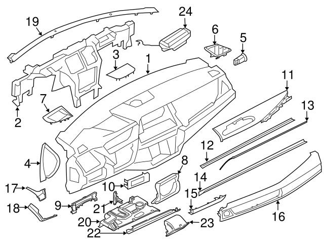 Genuine BMW 51459252543 Instrument Panel Molding - BMW