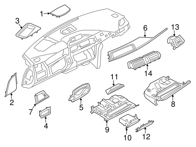 Genuine BMW 51459357931 Instrument Panel Molding; Right - BMW