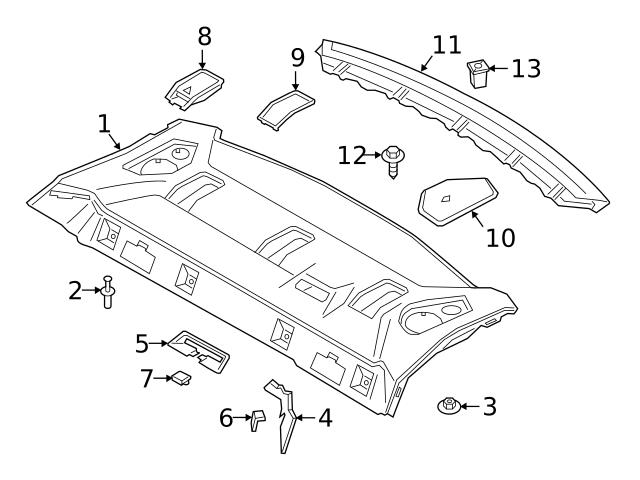 Genuine BMW 51467482400 Package Tray Trim - BMW