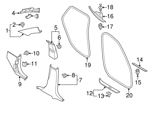 Genuine BMW 51472990843 Door Trim Sill Plate Insert; Left - BMW
