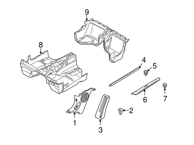 Genuine BMW 51477069121 Door Trim Sill Plate Insert; Left - BMW