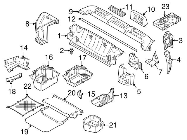 Genuine BMW 51477124294 Trunk Floor Access Cover; Rear - BMW