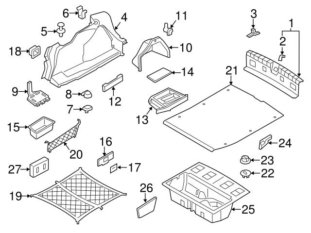Genuine BMW 51477248530 Cargo Net; Rear - BMW