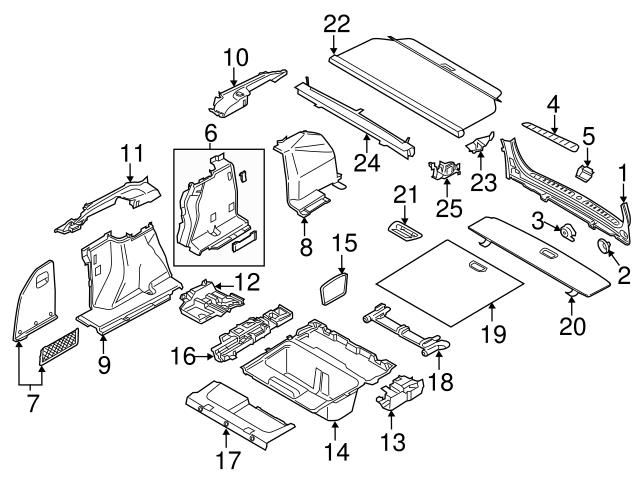 Genuine BMW 51477286288 Trunk Floor Storage Box Bracket; Rear - BMW