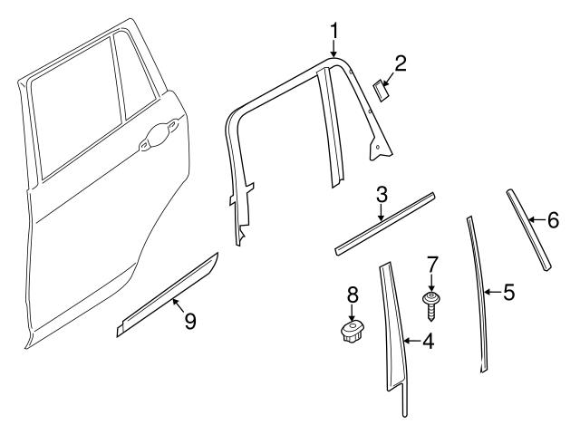 Genuine BMW 51477352555 Door Molding; Left - BMW