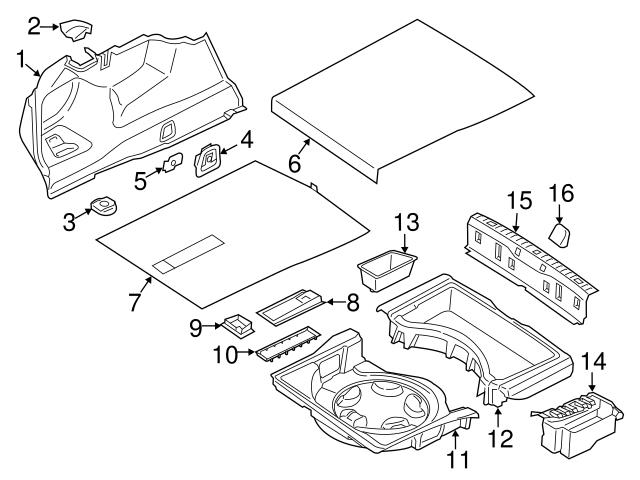 Genuine BMW 51477360175 Trunk Floor Storage Box; Rear Left - BMW