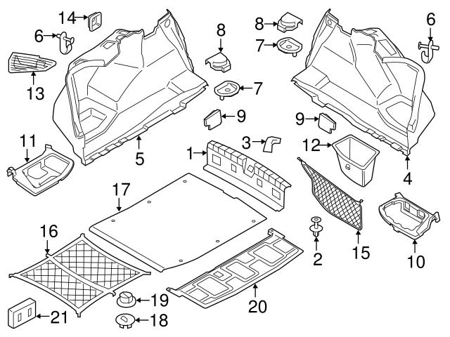 Genuine BMW 51477398994 Cargo Net; Rear - BMW