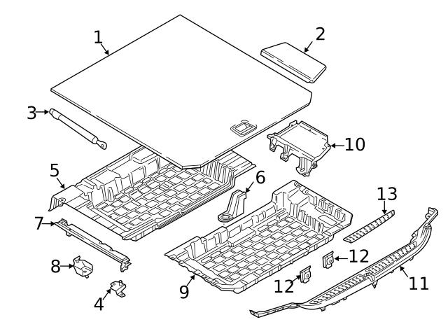 Genuine BMW 51477445485 Trunk Trim Panel; Left - BMW