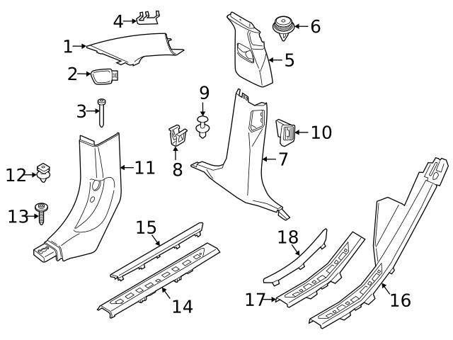 Genuine BMW 51478069271 Door Trim Sill Plate Insert; Left, Right - BMW