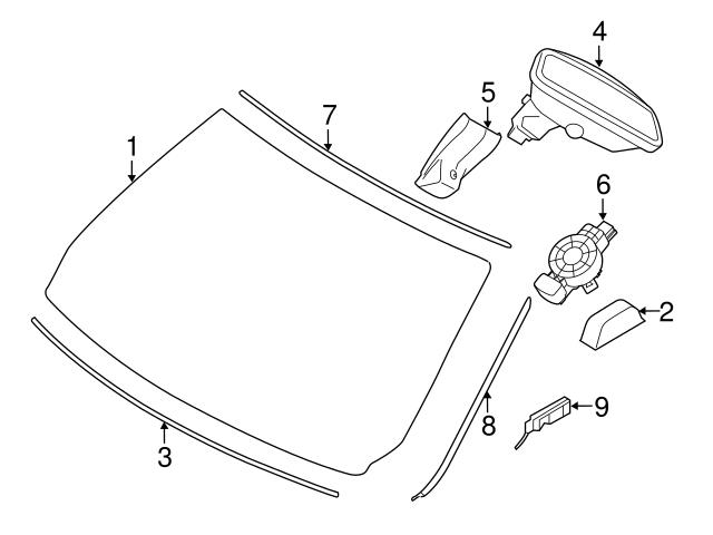 Genuine BMW 51487325890 Windshield Seal; Lower Rear - BMW | 51477376029 ...