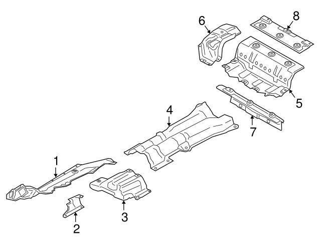 Genuine BMW 51487340227 Exhaust Muffler Heat Shield; Rear Center Rear - BMW