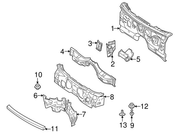 Genuine BMW 51488402148 Cowl Insulator; Right Outer - BMW
