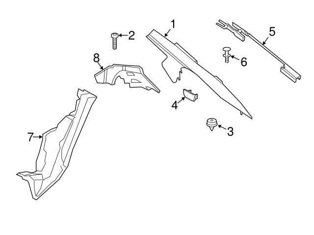 Genuine BMW 51489163208 Interior Quarter Panel Trim Panel Insulator ...