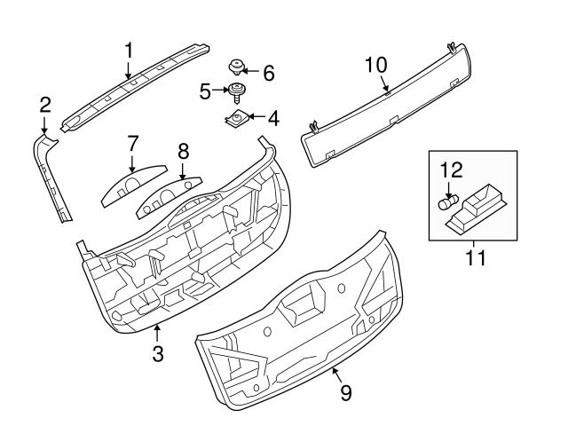 Genuine BMW 51497162179 Liftgate Trim Cover; Rear - BMW