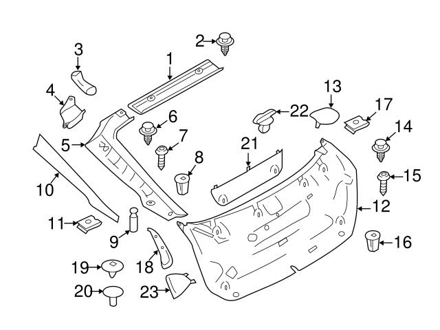 Genuine BMW 51497443810 Liftgate Trim Cover Nut; Right - BMW
