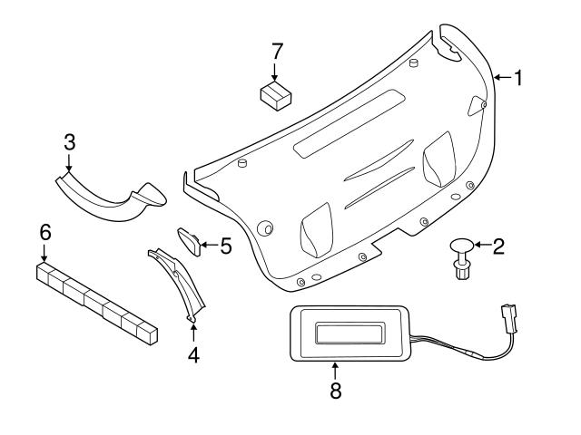 Genuine BMW 51497474487 Tail Light Cover; Left Inner - BMW