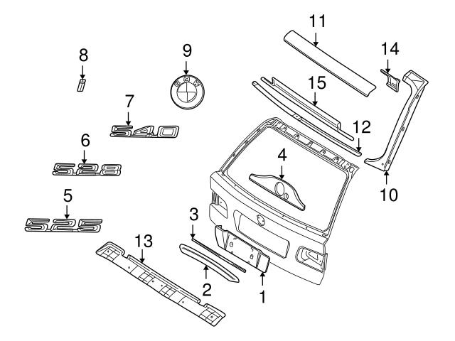 Genuine BMW 51498194672 Liftgate Reveal Molding; Rear - BMW