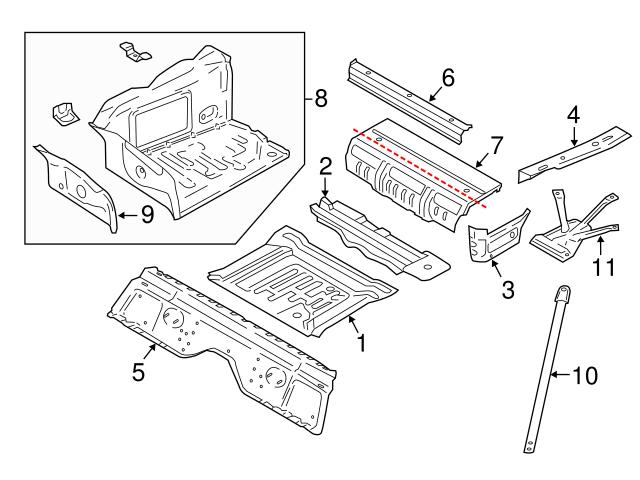 Genuine BMW 51617401270 Trunk Torque Rod Bracket - BMW