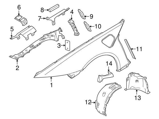 Genuine BMW 51647353473 Fender Bracket; Left - BMW | 51647336269