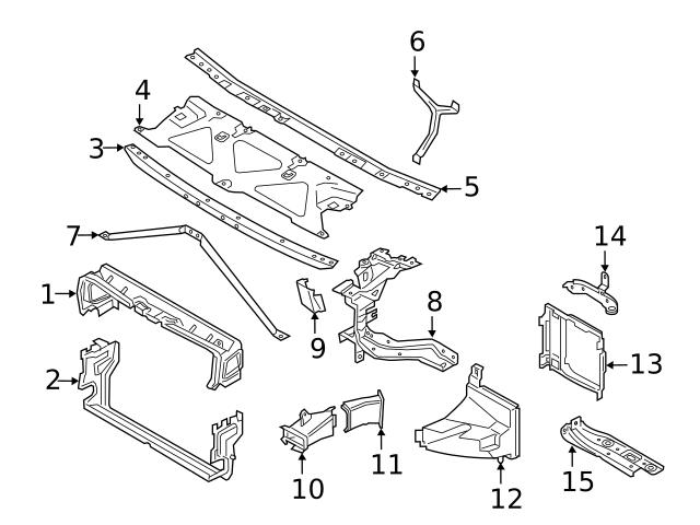 Genuine BMW 51647357219 Radiator Support Air Deflector Bracket; Left ...