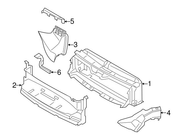 Genuine BMW 51648073531 Radiator Support Air Duct Bracket; Left Upper - BMW